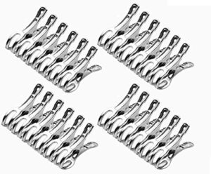 pealeep 24 pack 3.54 inch beach towel clips clamps stainless steel,giant clothes pins,windproof clips clothes pin hanger,metal clip