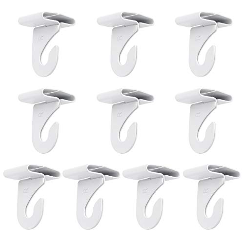 Tugaizi 10 Pair Drop Ceiling Hooks for Hanging, Heavy Duty Ceiling Hooks,Metal T-Bar Hooks for Hanging Plants,Classrooms,Offices and Decorations