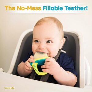 teetherpop Teething Toys for Babies, Fillable, Freezable Baby Teethers, Fill with Breastmilk, Purees, Water, Smoothies, Juice & More (3 Pack)