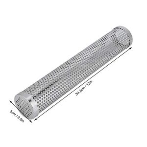 Naroote 12in Smoker Tube, Stylish BBQ Smoker Tube, for Gas Grill Electric Grill(Round)