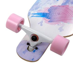 Longboard Skateboard, 41 Inch 8 Layer Natural Maple Drop Through Longboards for Kids Boys Girls Youths Beginners