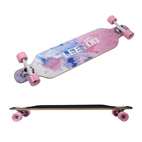 Longboard Skateboard, 41 Inch 8 Layer Natural Maple Drop Through Longboards for Kids Boys Girls Youths Beginners