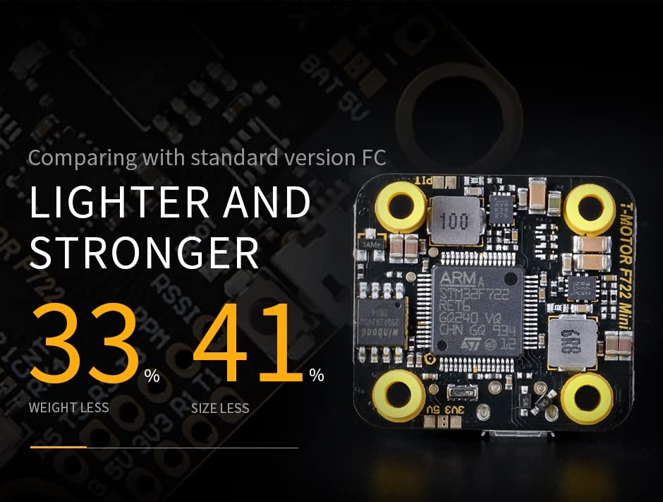 T-MOTOR Mini F7 Stack (Mini F45A+ Mini F7), Flight Control, Flight Controller Stack for FPV Drone Motor