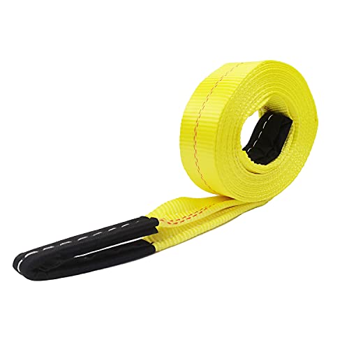 KJE Tow Strap with Reinforced Loops 2in x 30ft Vehicle Recovery Rope 10,000 lbs Pound Capacity Recovery Strap