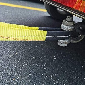 KJE Tow Strap with Reinforced Loops 2in x 30ft Vehicle Recovery Rope 10,000 lbs Pound Capacity Recovery Strap