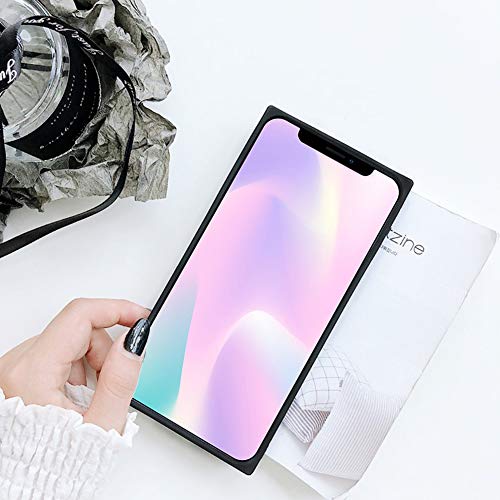 LUVI for iPhone 12 Pro Max Square Case Makeup Mirror for Women Girls Cute Luxury Glossy Glass Mirror Back Design Cover with Silicone TPU Slim Thin Case for iPhone 12 Pro Max 6.7 inch Silver