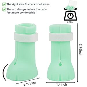 JAKI Cat Shoes Anti-Scratch Silicone Boots for Cats, Adjustable Rubber Cat Feet Covers Gloves Kitten Shower Paw Protector, Pet Supplies for Cats Bath Cleaning Shaving Checking Treatment in Family