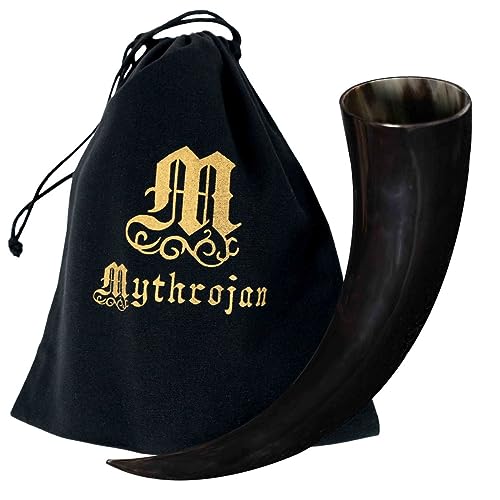 Mythrojan Viking Drinking Horn Authentic Medieval Inspired Viking Wine/Mead Mug 150ml