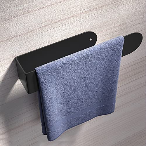 HUFEEOH Hand Towel Holder - Self Adhesive Bathroom Towel Bar Stick on Wall - SUS 304 Stainless Steel Brushed - Black