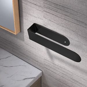 HUFEEOH Hand Towel Holder - Self Adhesive Bathroom Towel Bar Stick on Wall - SUS 304 Stainless Steel Brushed - Black