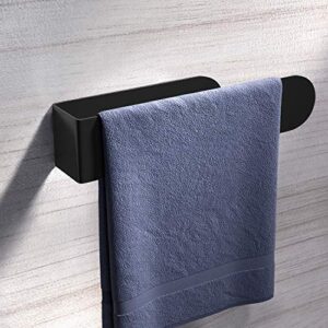 HUFEEOH Hand Towel Holder - Self Adhesive Bathroom Towel Bar Stick on Wall - SUS 304 Stainless Steel Brushed - Black