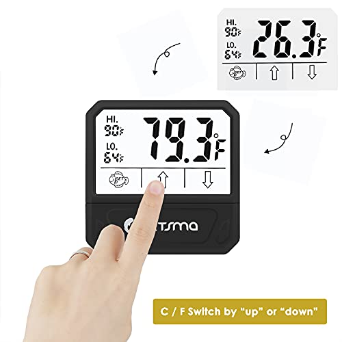 LCD Digital Aquarium Alarm Thermometer, Large Screen Transparent Fish Tank Thermometer, Always Monitoring Your Water Temperature - Fast & Accurate - No Messy Wires