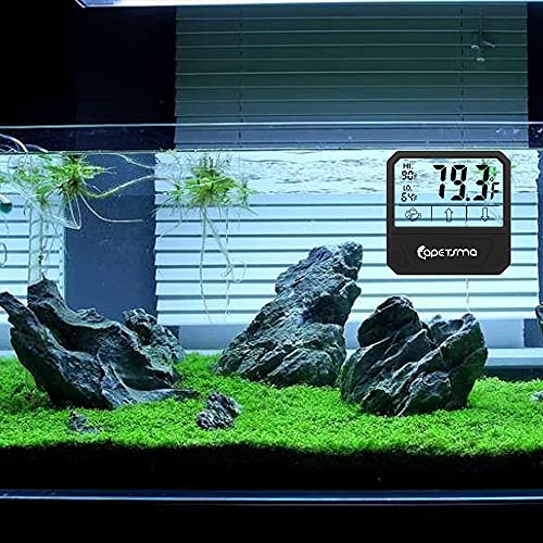 LCD Digital Aquarium Alarm Thermometer, Large Screen Transparent Fish Tank Thermometer, Always Monitoring Your Water Temperature - Fast & Accurate - No Messy Wires