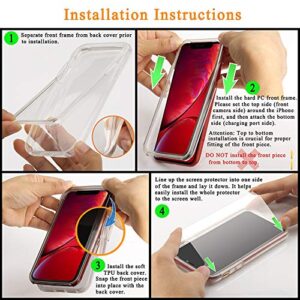 COOLQO Compatible for iPhone Xs Max Case 6.5 Inch, [Dual Layer] [2 pcs Tempered Glass Screen Protector] [14 FT Military Grade Drop Protection] 360 Full Body Heavy Duty Shockproof Phone Cover, Clear