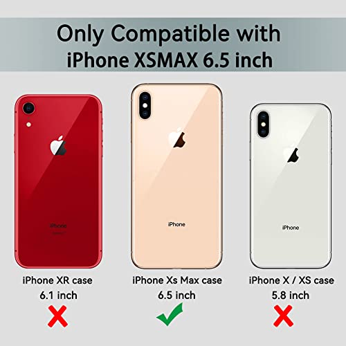 COOLQO Compatible for iPhone Xs Max Case 6.5 Inch, [Dual Layer] [2 pcs Tempered Glass Screen Protector] [14 FT Military Grade Drop Protection] 360 Full Body Heavy Duty Shockproof Phone Cover, Clear