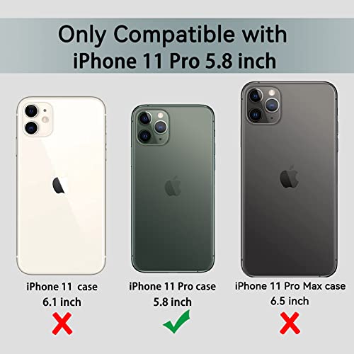 COOLQO Compatible for iPhone 11 Pro Case 5.8 Inch, with [2 x Tempered Glass Screen Protector] Clear 360 Full Body Coverage Silicone [Military Protective] Shockproof for iPhone 11 Pro Cases Phone Cover