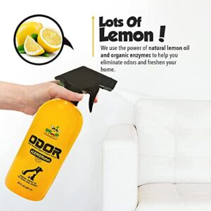 Lots of Lemon - Pet Odor Eliminator for Home - Professional Strength Citrus Infused Enzyme Powered Urine Odor Eliminator for Carpet, Furniture, Hardwood Floors & Rugs - Small Dogs