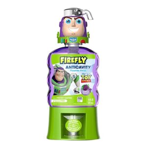 firefly anticavity fluoride rinse, toy story, alcohol free formula, ada accepted, helps prevent cavities, bubble berry flavor, 16 ounce