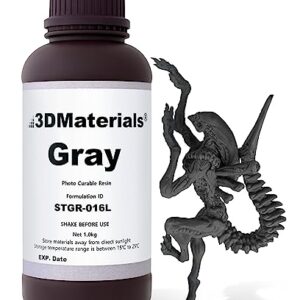 3DMaterials SuperFast 3D Printer Resin Water Washable, 0.6 sec 50um Printing, Made in Korea (1000g, Dark Grey)