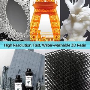 3DMaterials SuperFast 3D Printer Resin Water Washable, 0.6 sec 50um Printing, Made in Korea (1000g, Dark Grey)