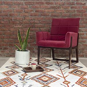 Furnish my Place Moroccan Diamond Rug - 5 ft. x 8 ft, Ivory, Geometric, Accent Rug with Transitional Style