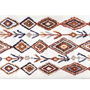 Furnish my Place Moroccan Diamond Rug - 5 ft. x 8 ft, Ivory, Geometric, Accent Rug with Transitional Style