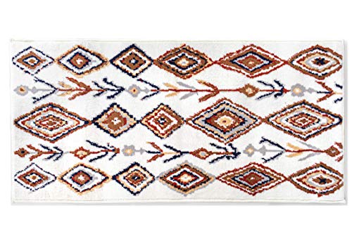 Furnish my Place Moroccan Diamond Rug - 5 ft. x 8 ft, Ivory, Geometric, Accent Rug with Transitional Style