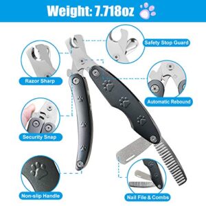 Quiet Sharp Dog Nail Clippers for X Large Medium Small Size Breed, Heavy Duty Metal Dog Nail Trimmers for Dogs < 200Lbs