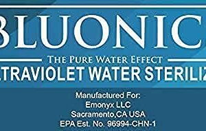 Bluonics 110W Ultraviolet Light UV Water Sterilizer with 3 Extra Replacement Bulbs for Whole House and Commercial Water Purification High Flow 24GPM with 1" NPT Inlet Outlet