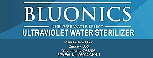 Bluonics 110W Ultraviolet Light UV Water Sterilizer with 3 Extra Replacement Bulbs for Whole House and Commercial Water Purification High Flow 24GPM with 1" NPT Inlet Outlet