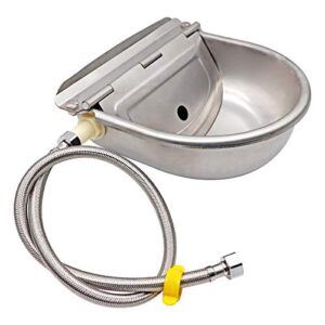 automatic watering feeder trough bowl with pipe float ball valve for livestock cattle horse goat sheep stainless steel pet dog waterer dispenser