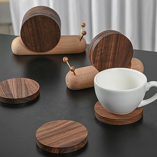 Wooden Coasters for Drinks Funny Coasters Cute Coasters Table Decor Gifts Home Decor Birthday Gifts for Mom for Friends Upgraded Dia (3.5 * 3.5 inches)