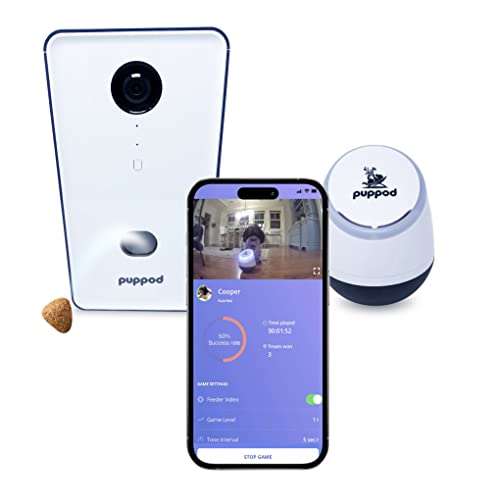 PupPod Gaming, Training, and Enrichment System for Dogs - Positive Reinforcement Puzzle Toy, Video Feeder, and Mobile App