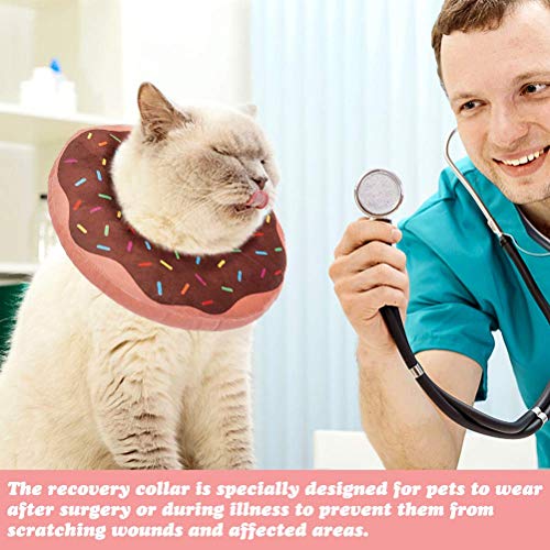 BINGPET Cute Donut Recovery Collar for Cats and Puppies, Soft Adjustable Protective Pet E Collar Neck Cone After Surgery, Fit for Kitties, Small Dogs