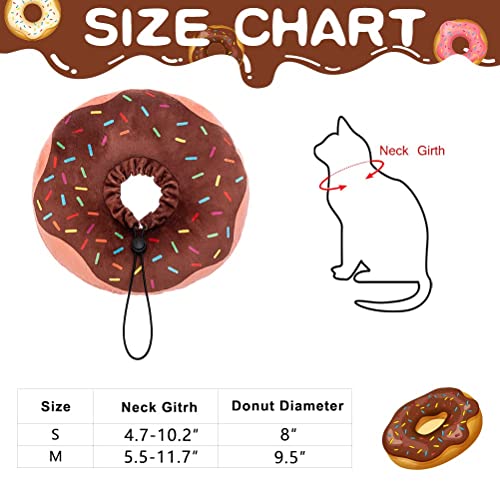 BINGPET Cute Donut Recovery Collar for Cats and Puppies, Soft Adjustable Protective Pet E Collar Neck Cone After Surgery, Fit for Kitties, Small Dogs