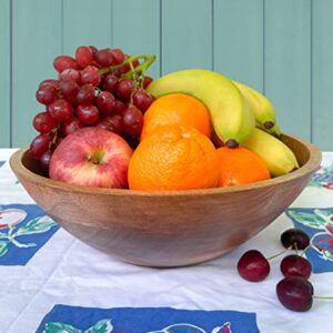 Fairwood Way Wooden Salad Bowl Set with Serving Utensils - Rustic Mango Wood Bowl with Servers - 11.5 Inch Natural Wood Bowl and Servers