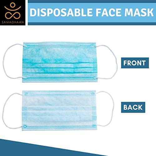 Samadhaan Disposable Mask - Safety Face Mask (Pack of 3000) Non Woven Thick 3-Layer Breathable Facial Masks with Adjustable Earloop, Mouth and Nose Protection Dust Masks