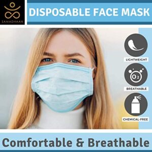 Samadhaan Disposable Mask - Safety Face Mask (Pack of 3000) Non Woven Thick 3-Layer Breathable Facial Masks with Adjustable Earloop, Mouth and Nose Protection Dust Masks