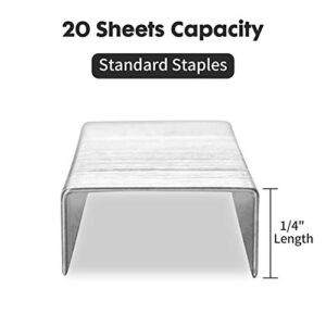 KangBaz 20,000 Staples, Standard Staples for Stapler, 1/4 inch Staples, 5,000/Box, 4 Boxes, 20,000 Staples Total, 20 Sheet Capacity(26/6), Jam Free, Office Staples Standard Size