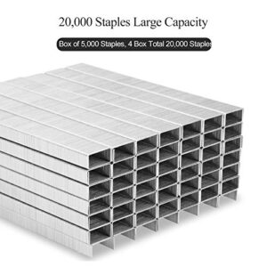 KangBaz 20,000 Staples, Standard Staples for Stapler, 1/4 inch Staples, 5,000/Box, 4 Boxes, 20,000 Staples Total, 20 Sheet Capacity(26/6), Jam Free, Office Staples Standard Size