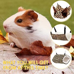 Boao 3 Pieces Small Pet Cage Hammock Rat Hammock Bed Small Animal Hanging Hammock Hanging Tunnel Cage Leopard Hammock Bed Nest Sleeper for Hamster Ferret Small Animals