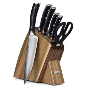 wusthof classic ikon 7 piece slim knife set with acacia block