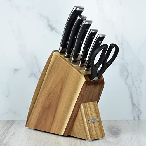 Wusthof Classic Ikon 7 Piece Slim Knife Set with Acacia Block