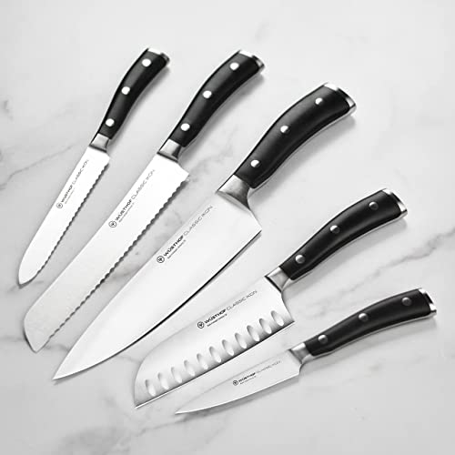 Wusthof Classic Ikon 7 Piece Slim Knife Set with Acacia Block