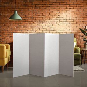 3 ft. short white temporary cardboard folding screen - 4 panels