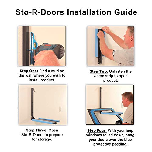 Highly Driven Products Wall Mounted Door Storage Racks Fits Jeep Doors 1941-Present. STO-R-Doors 150lbs Capacity