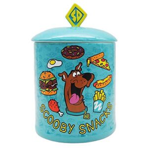 silver buffalo scooby doo scooby snacks large canister ceramic cookie jar, 9.5(height) x 7(diameter)