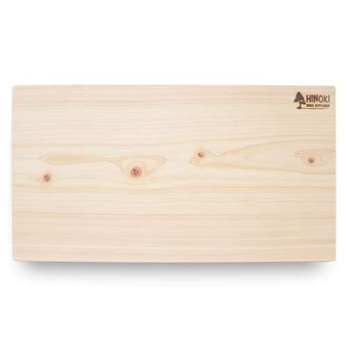 CUSTOMGRIPS BY SISO SAFETY Hinoki Wooden Cutting Board, Premium Grade Reversible Cutting Board Made of Cypress Wood, Multipurpose Chopping Board for Meat, Vegetables and Charcuterie