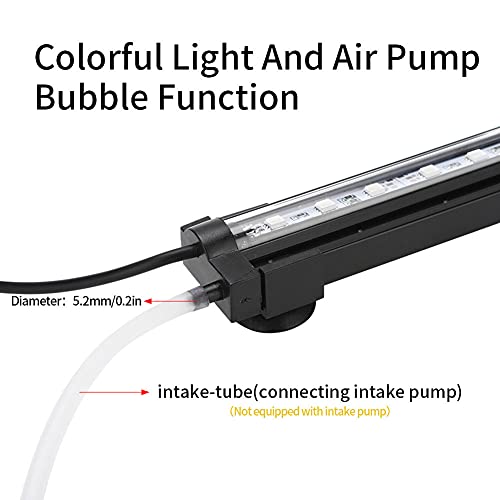 HCDMRE LED Air Bubble Light Aquarium Light Underwater Submersible Fish Tank Light Color Changing Making Oxygen Aquarium Tools,Us Plug,46cm/18.1"