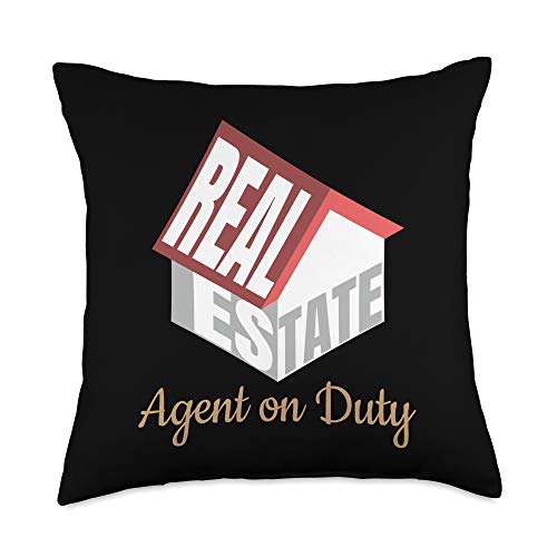 UAB KIDKIS Real Estate Agent on Duty for Realtors Houses Gift Throw Pillow, 18x18, Multicolor